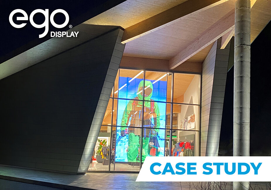 Il LED wall trasparente di Ego Display nello store di MVC group
