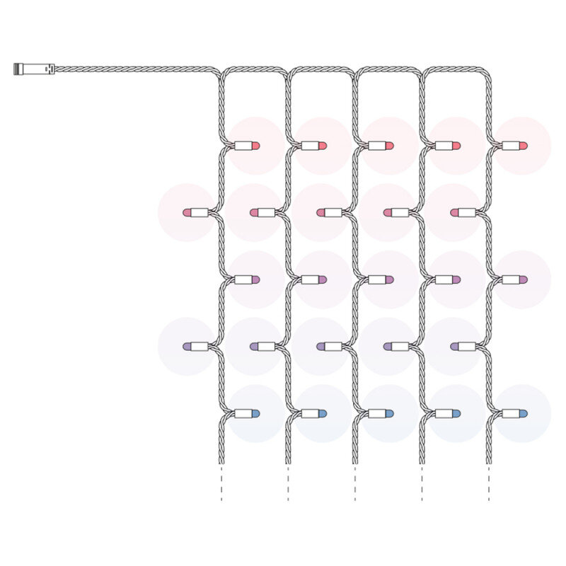 Capsule Curtain 5 x 50 RGB LED - clear